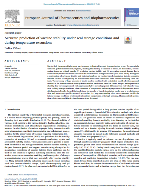 Accurate prediction of vaccine stability under real storage conditions ...