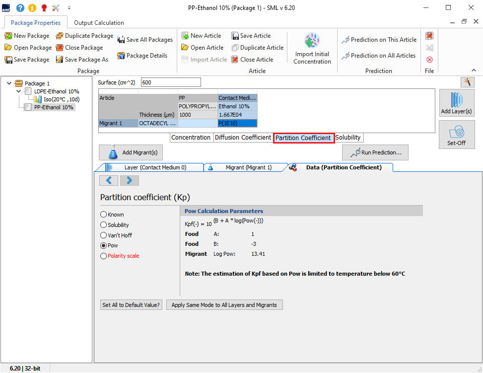 Advanced specific migration limit software for prediction of diffusion ...