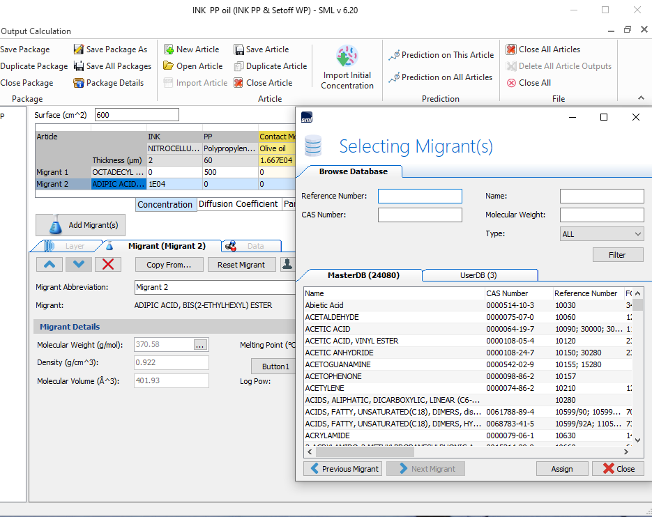 Advanced Specific Migration Limit Software For Prediction Of Diffusion
